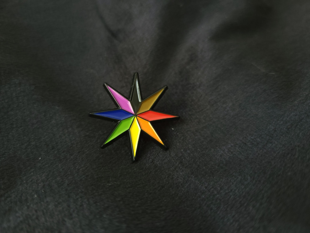 Rainbow Starburst Pin - Etsy