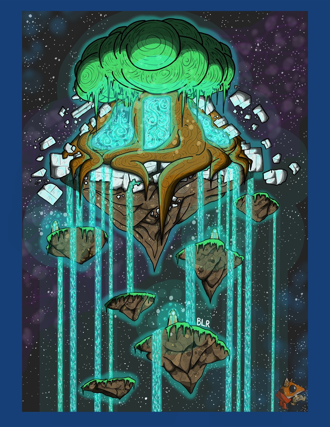 Waterfall 8 12 X 11 Inch Fantasy Art Print Etsy