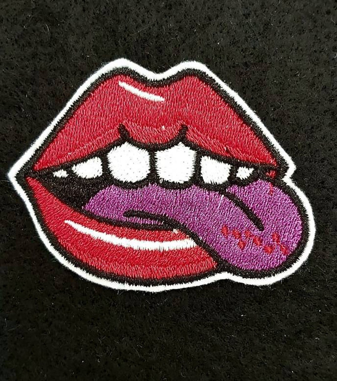 Cute 2in X 2.5in Approx Embroidered Lips - Etsy UK