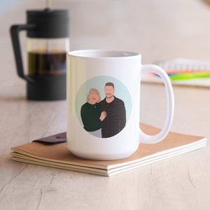 Personalized Cartoon Mug | Custom Portrait Coffee Cup | Hand-drawn ...