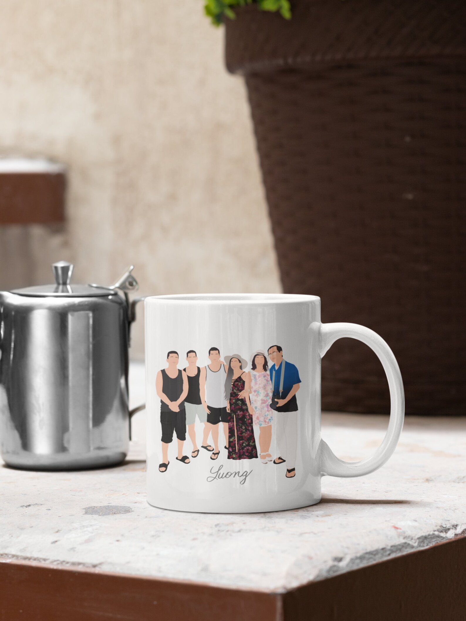 Personalized Cartoon Mug Custom Portrait Coffee Cup Hand-drawn ...