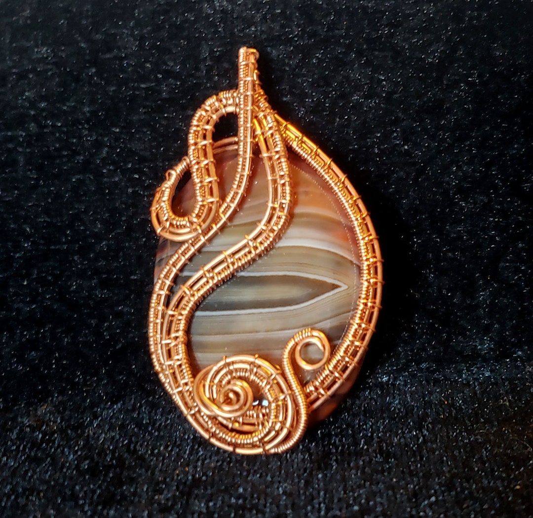 Copper Lizard Arts Artisan Made Copper Agate Pendant OOAK, Christmas ...