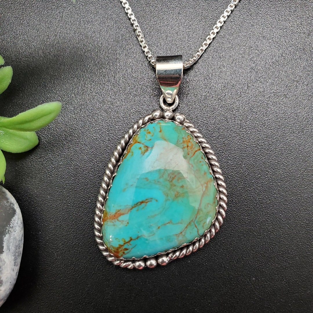 TQP#004 | Sonny TN Turquoise Pendant | Sterling Silver Kingman ...