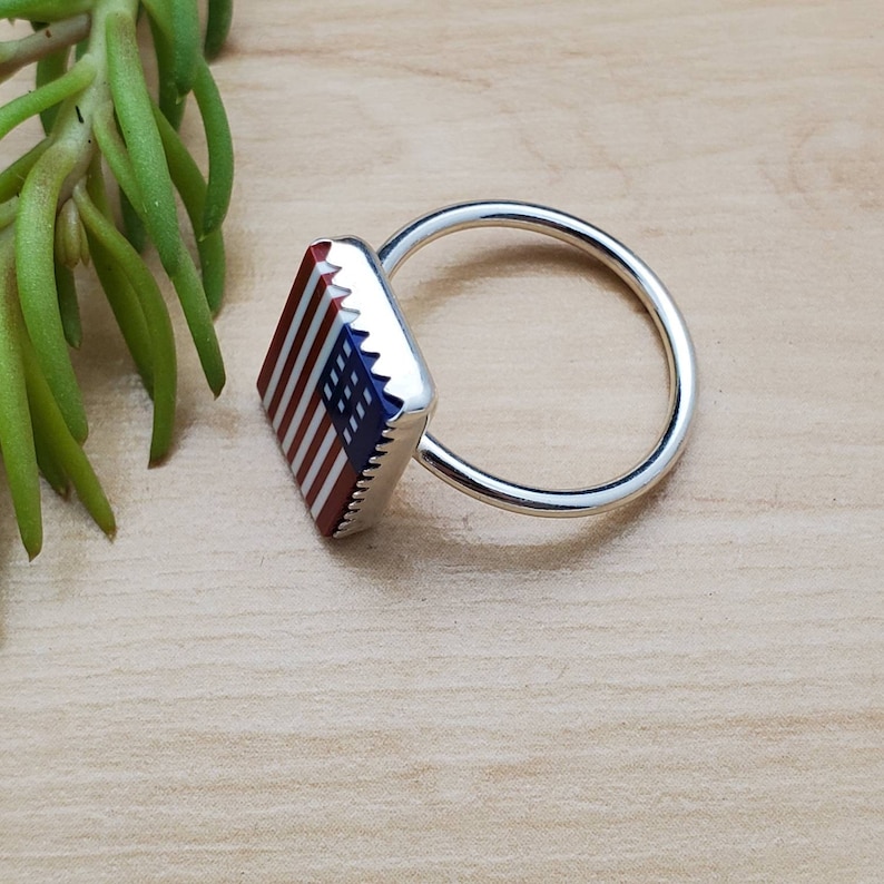 Socute925 Flag Ring US Flag Rings Red White Blue US Flag - Etsy