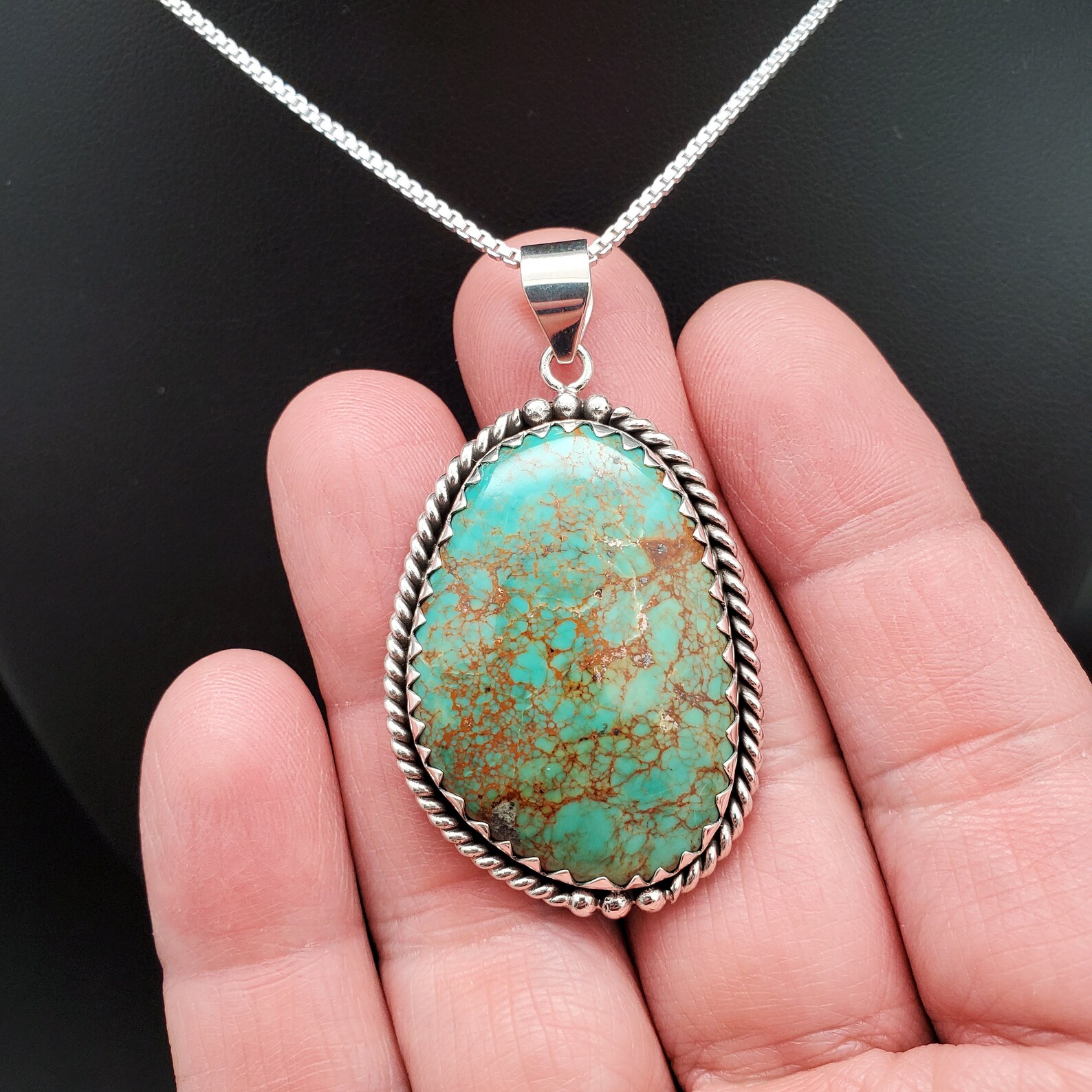 TQP#043 | Sonny TN Turquoise Pendant | Sterling Silver Kingman ...