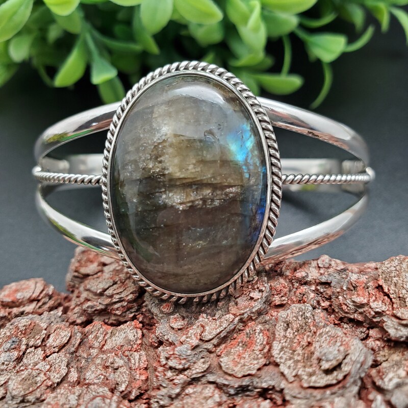 Labradorite Cuff Bracelet - Etsy