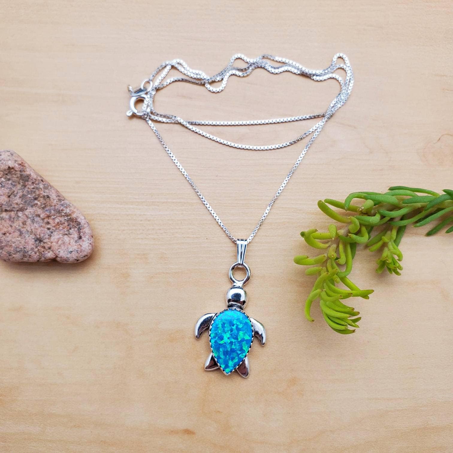 Socute925 Big Sea Turtle Necklace Pendant With Silver Box - Etsy