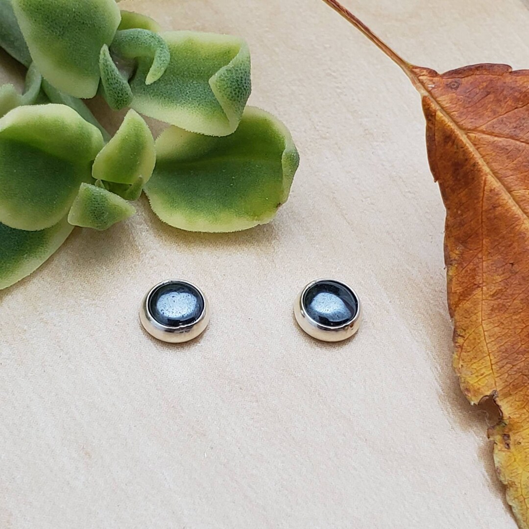 Socute925 5mm Hematite Studs | Small Hematite Stud Earrings | Sterling ...