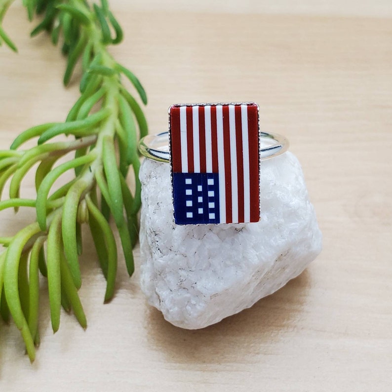 Socute925 Flag Ring US Flag Rings Red White Blue US Flag - Etsy