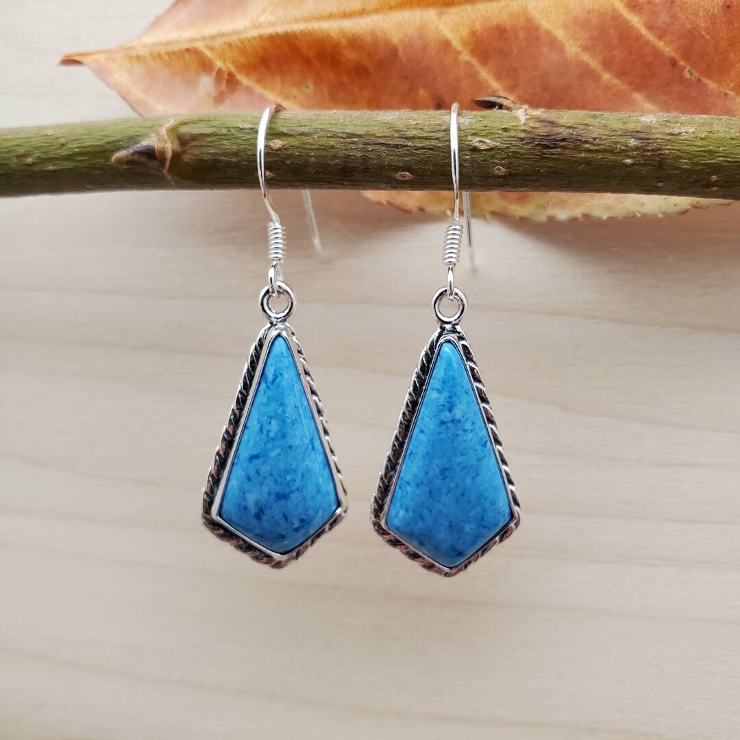 Socute925 Blue Denim Earrings or Pendant | Denim Lapis Jewelry ...