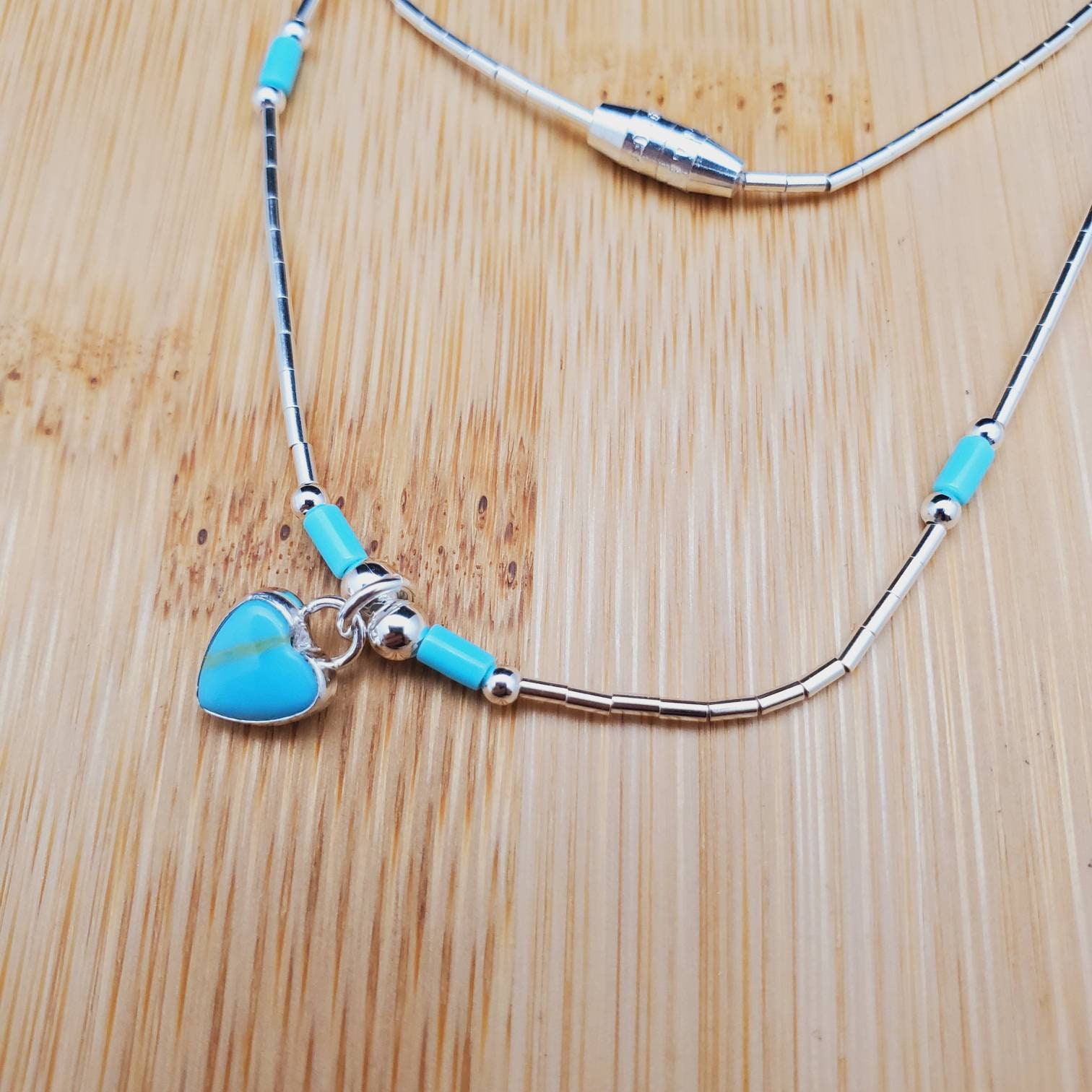 Socute925 Tiny Heart Shape Turquoise Necklace Pendant - Etsy