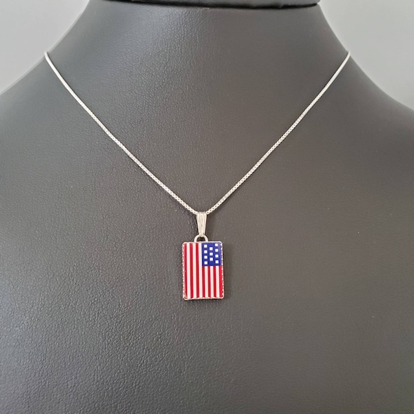 Us Flag Necklace - Etsy