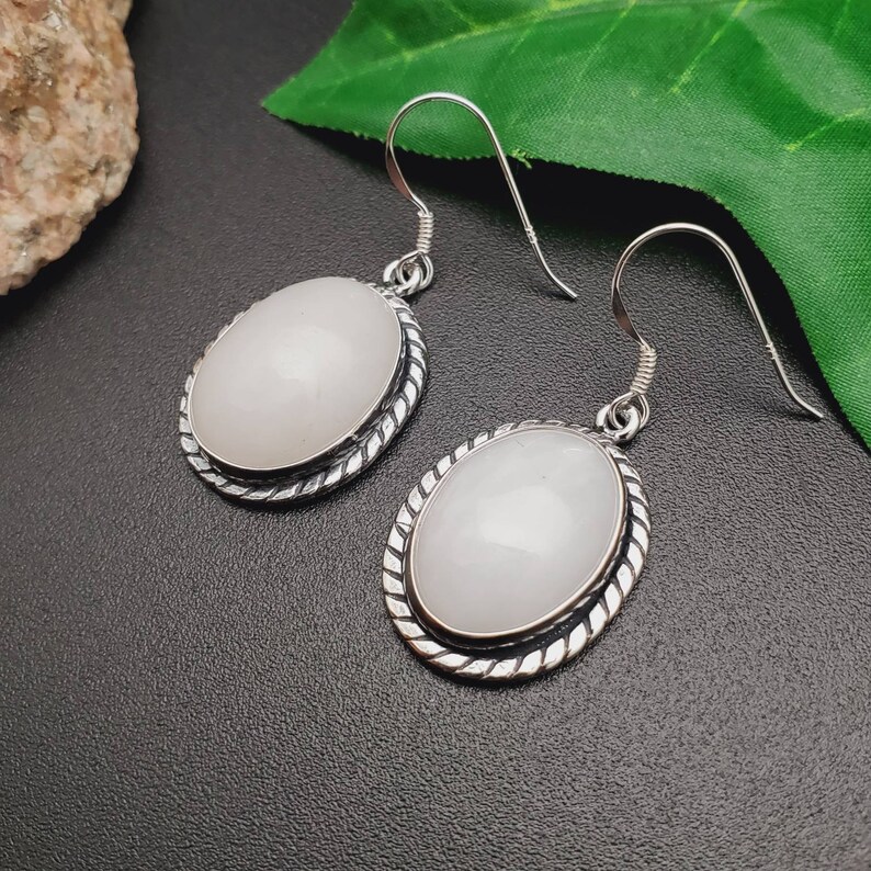 Socute925 Big White Stone Earrings | White Post Earrings | Big White ...
