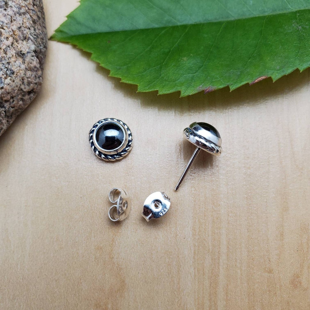 Socute925 Dainty Hematite Stud Earrings | Hematite Post Earrings ...