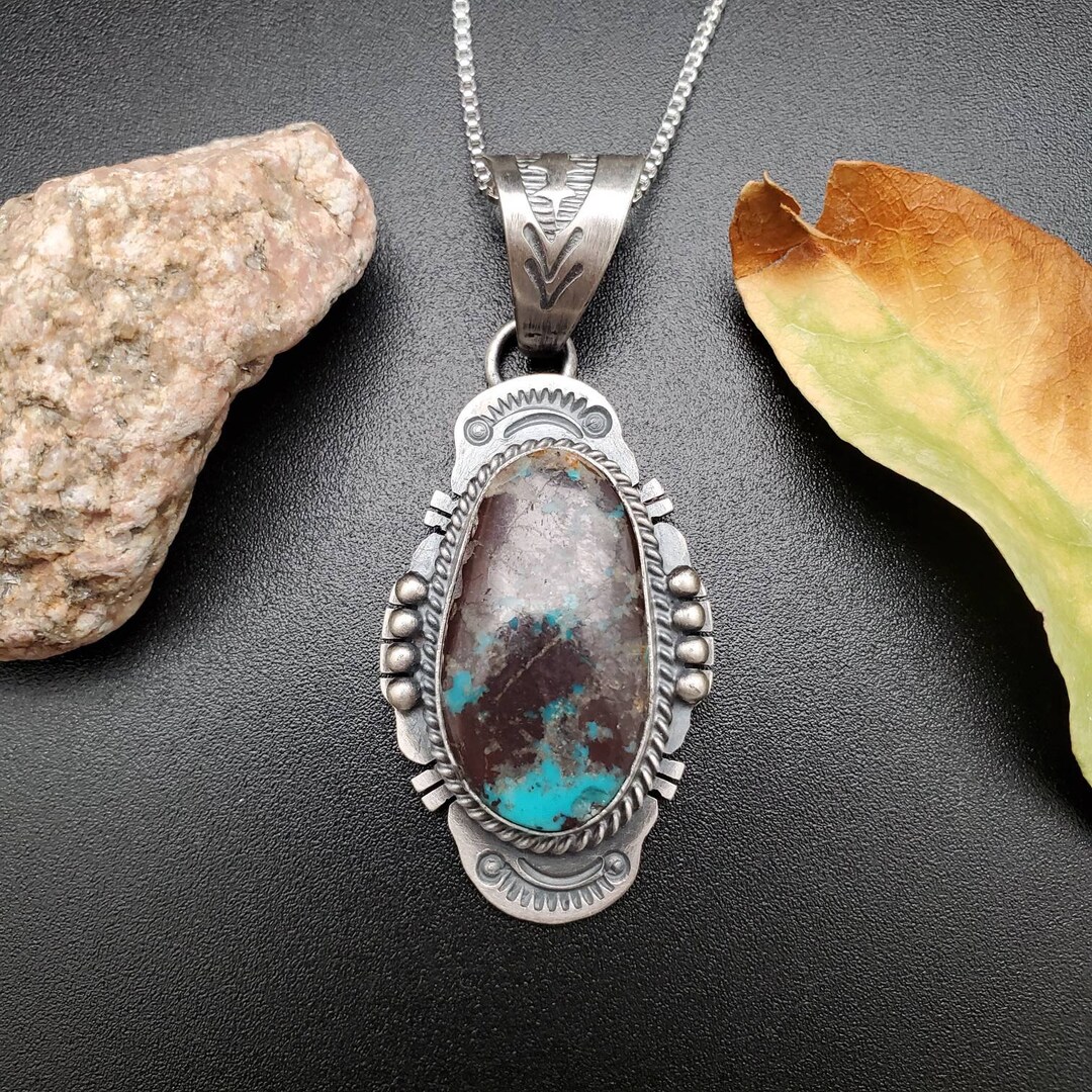 Turquoise Pendant #25 With Silver Chain | Sterling Silver Turquoise ...