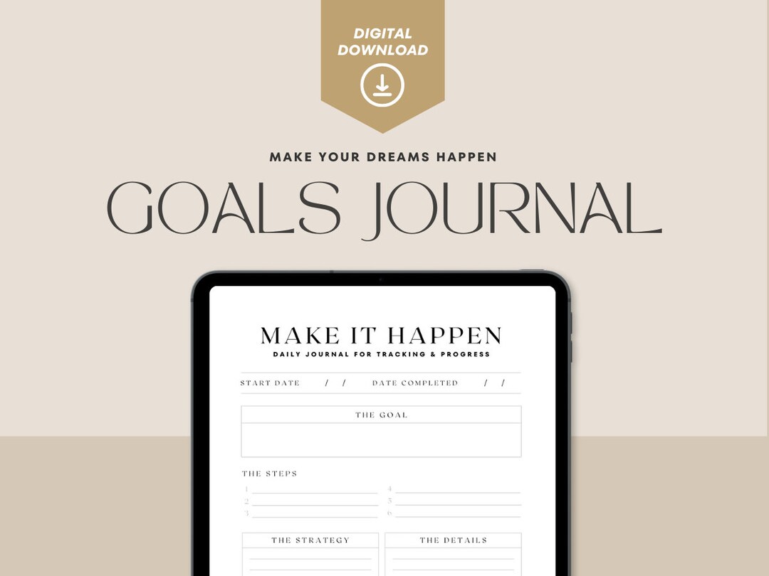 Goals Journal *DIGITAL DOWNLOAD* - Etsy