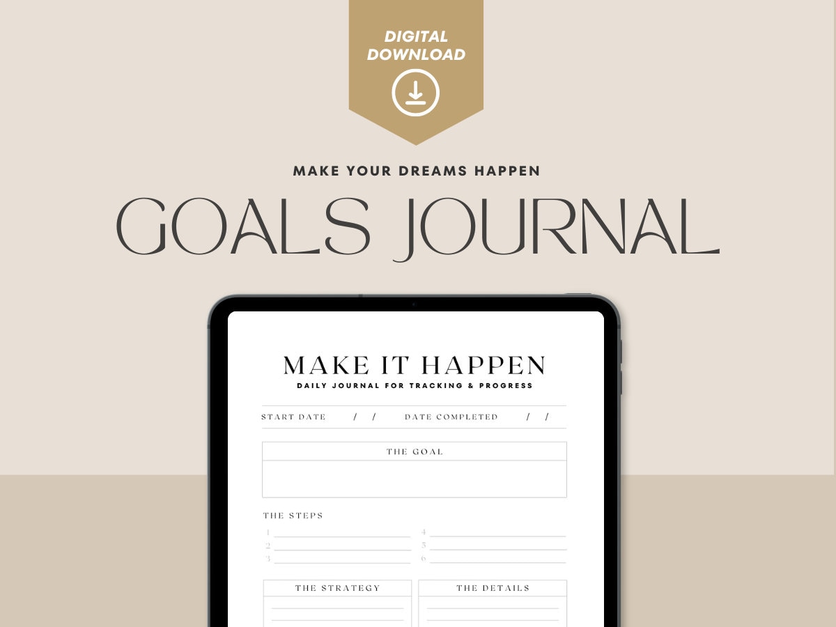 Goals Journal *DIGITAL DOWNLOAD* - Etsy