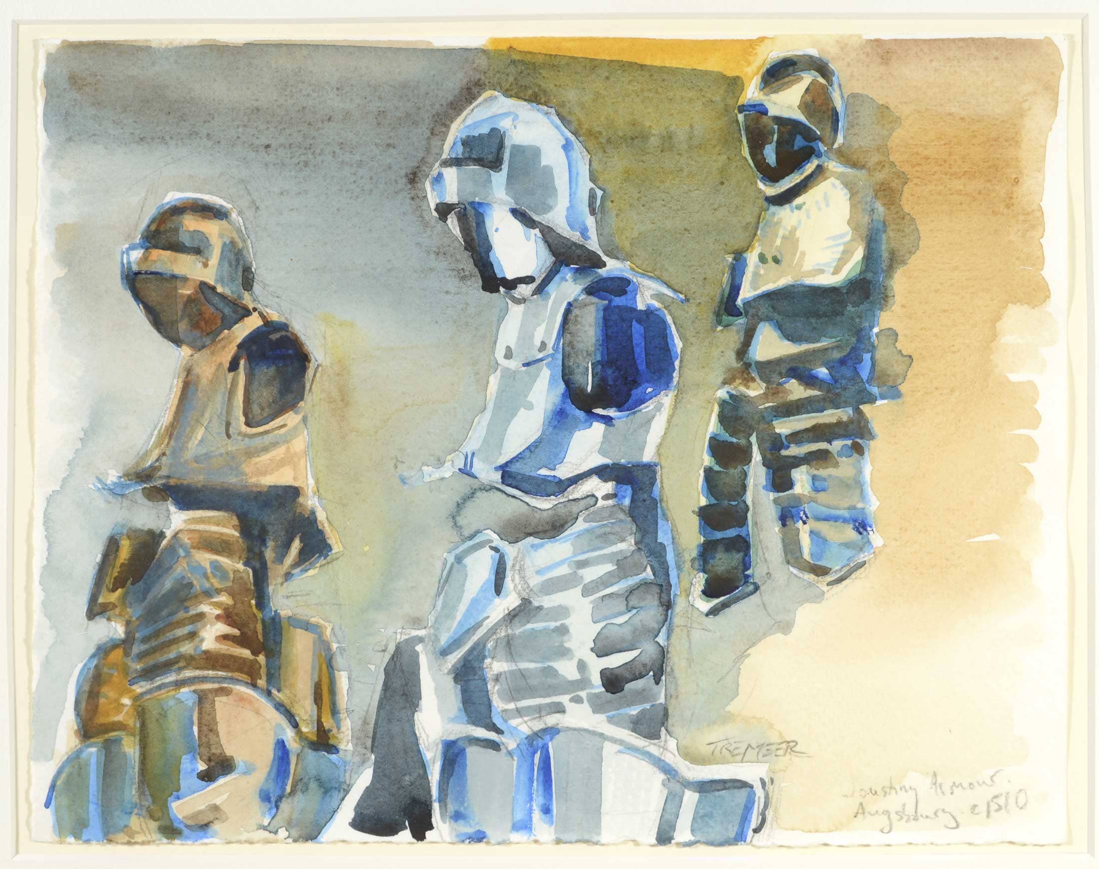 Medieval Knights Armor, Original Art Watercolor Painting, Military ...