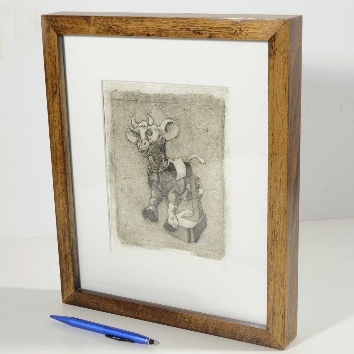 Original Artist Print, Cow Art Intaglio Engraving Aquatint Etching ...