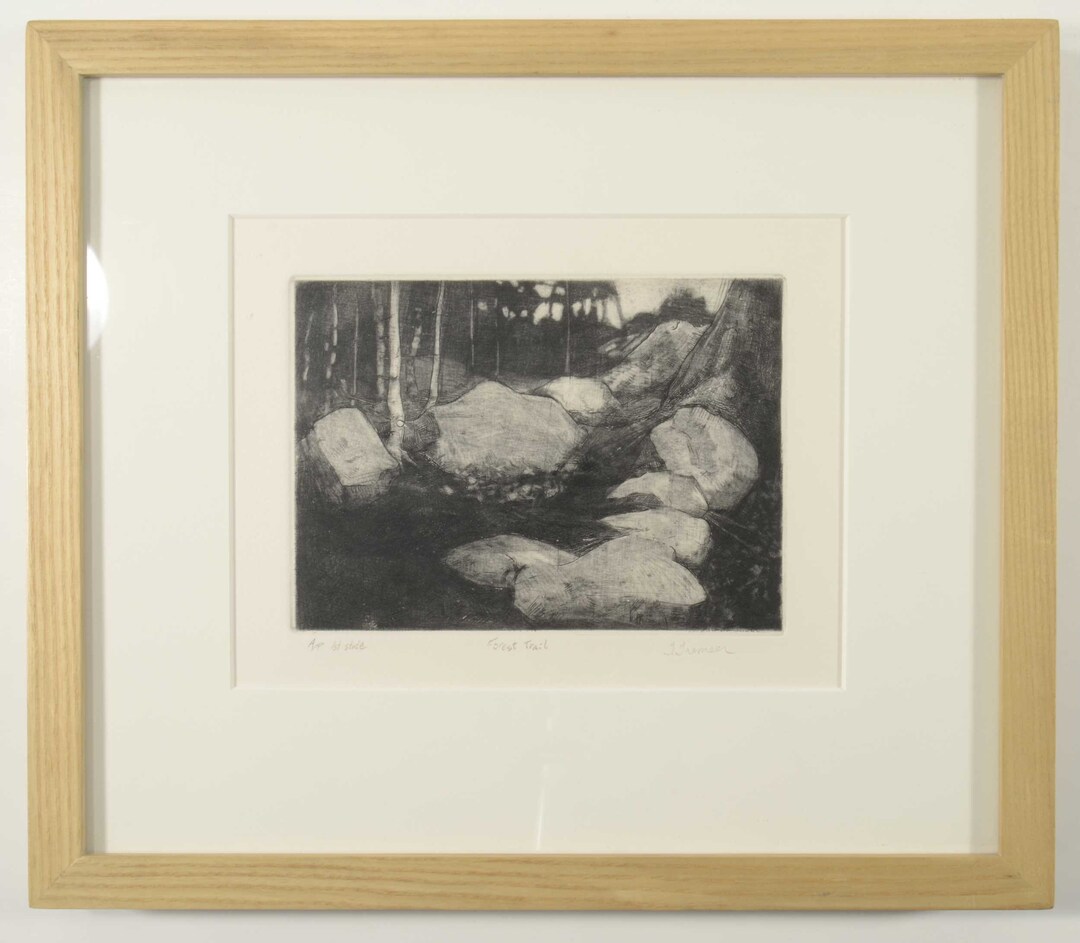 Mezzotint Drypoint Etching, Original Art Canadian Landscape Artist ...