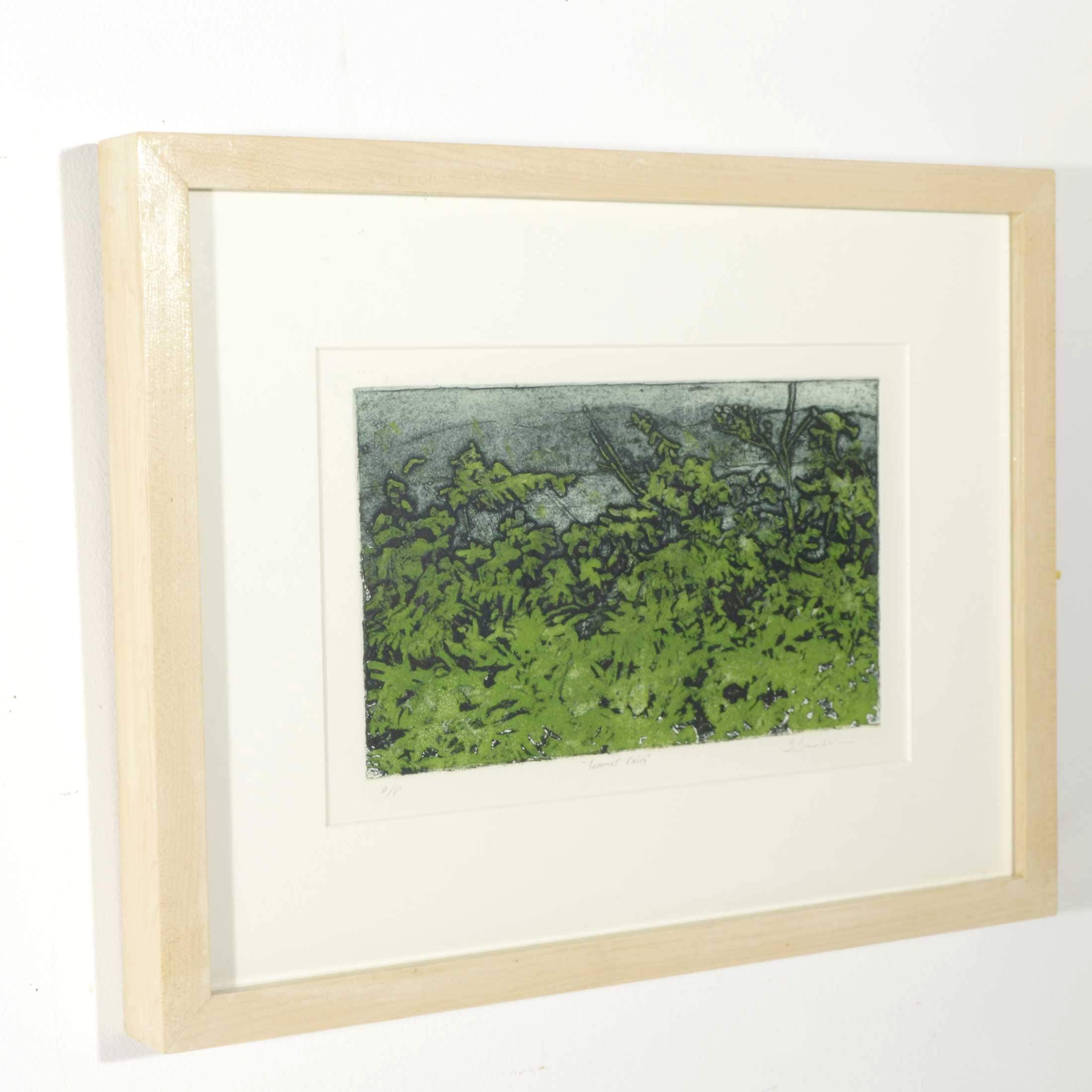 Original Art Etching, Forest Landscape. Leafy Forest Nature Scene ...