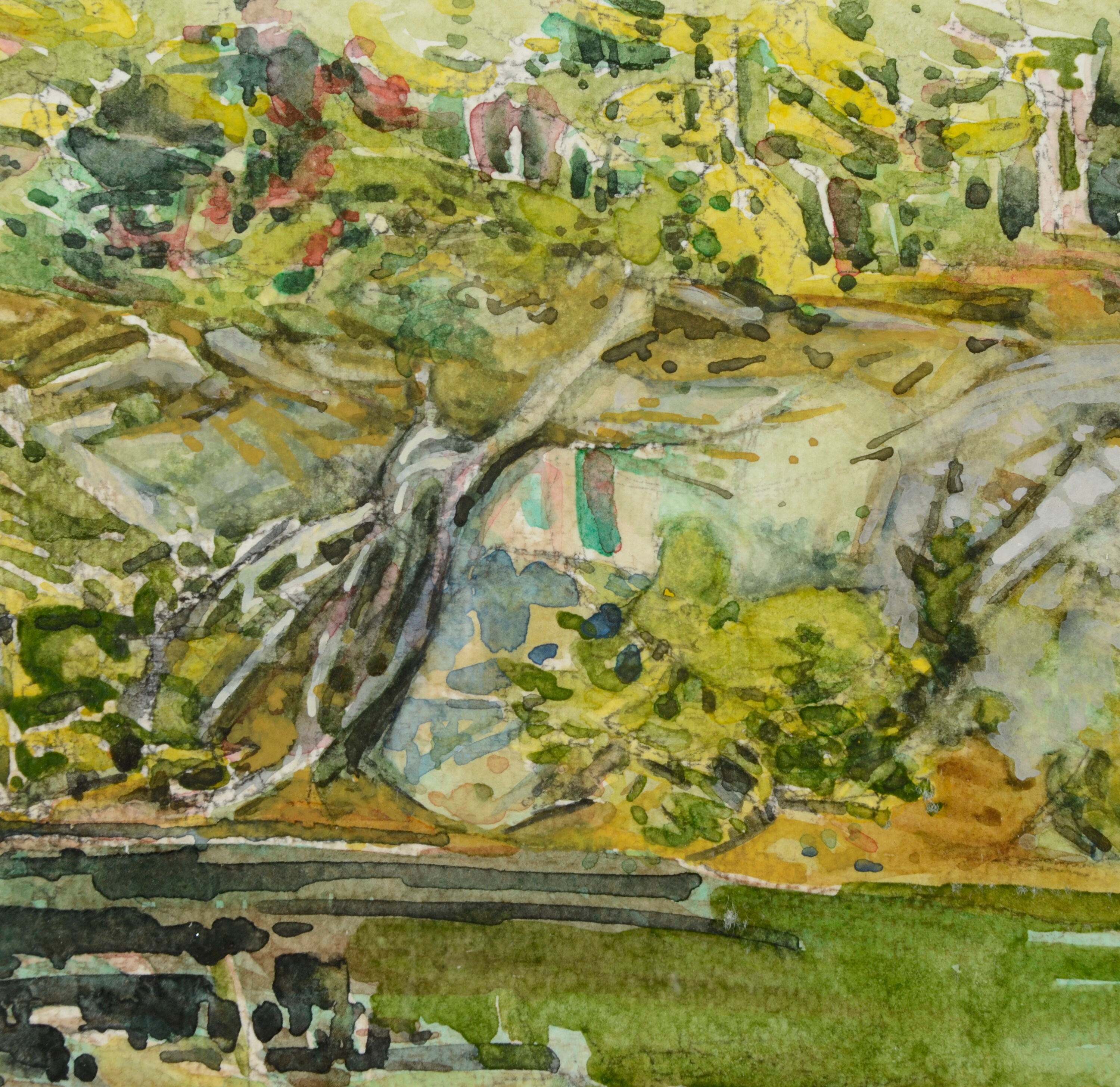 Original Art Watercolor Painting of River. Landscape Painting of ...