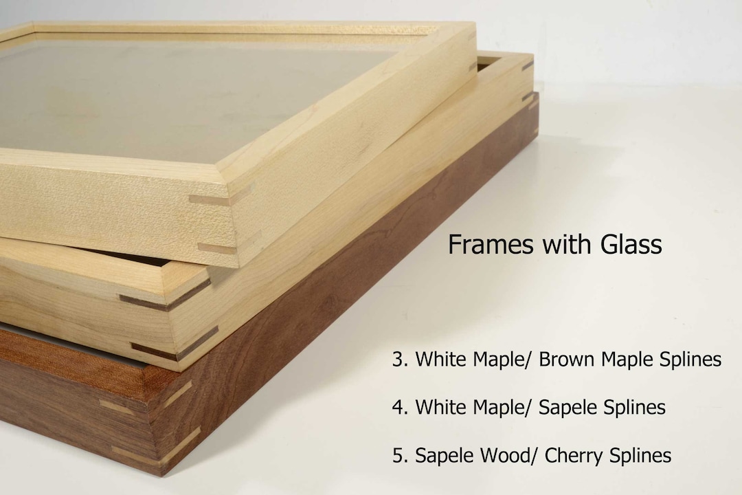Maple Picture Frames, Shadow Box Frame With Glass, Wood Floater Frame ...