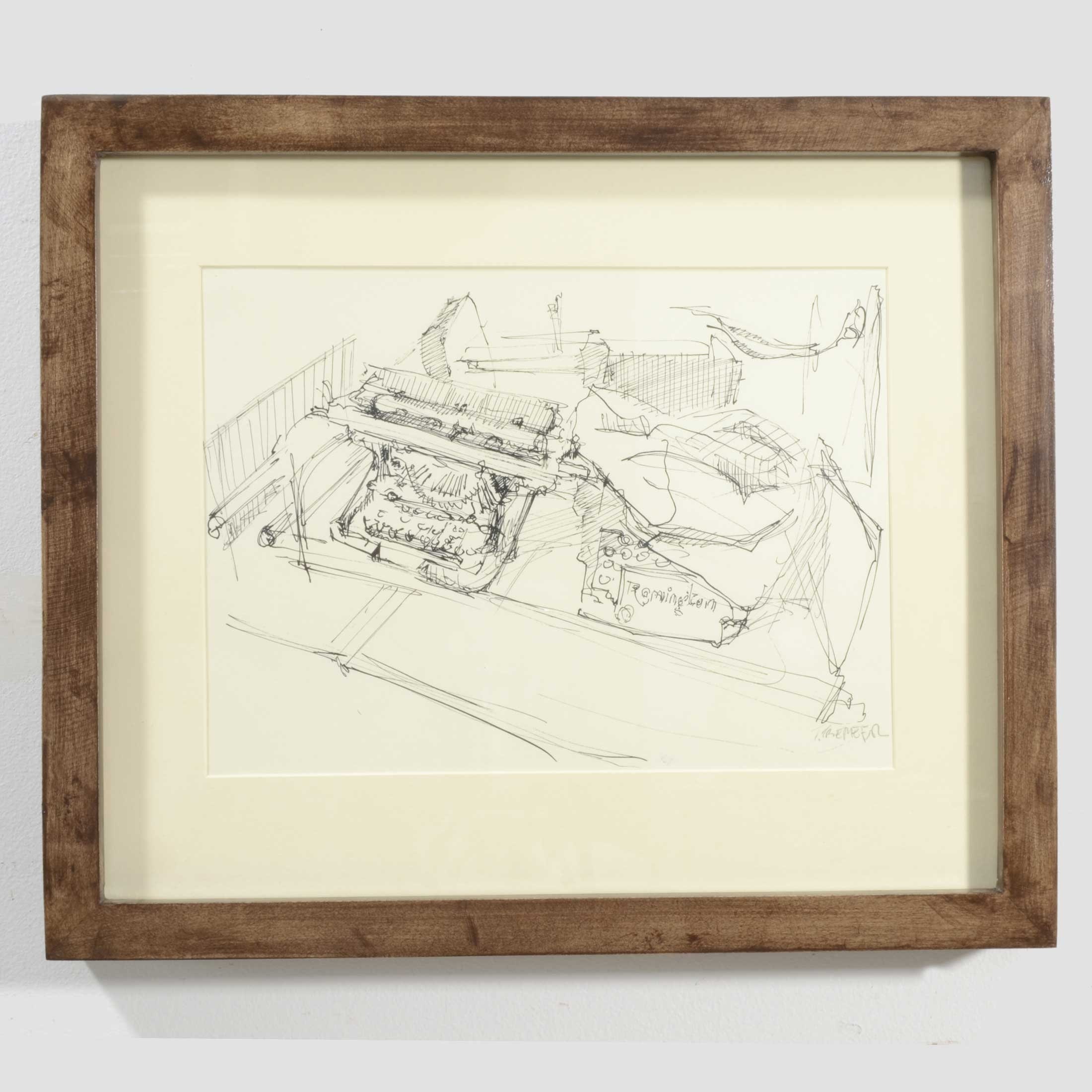 Typewriter Art, Original Drawing of Typewriters. Underwood. Remington ...