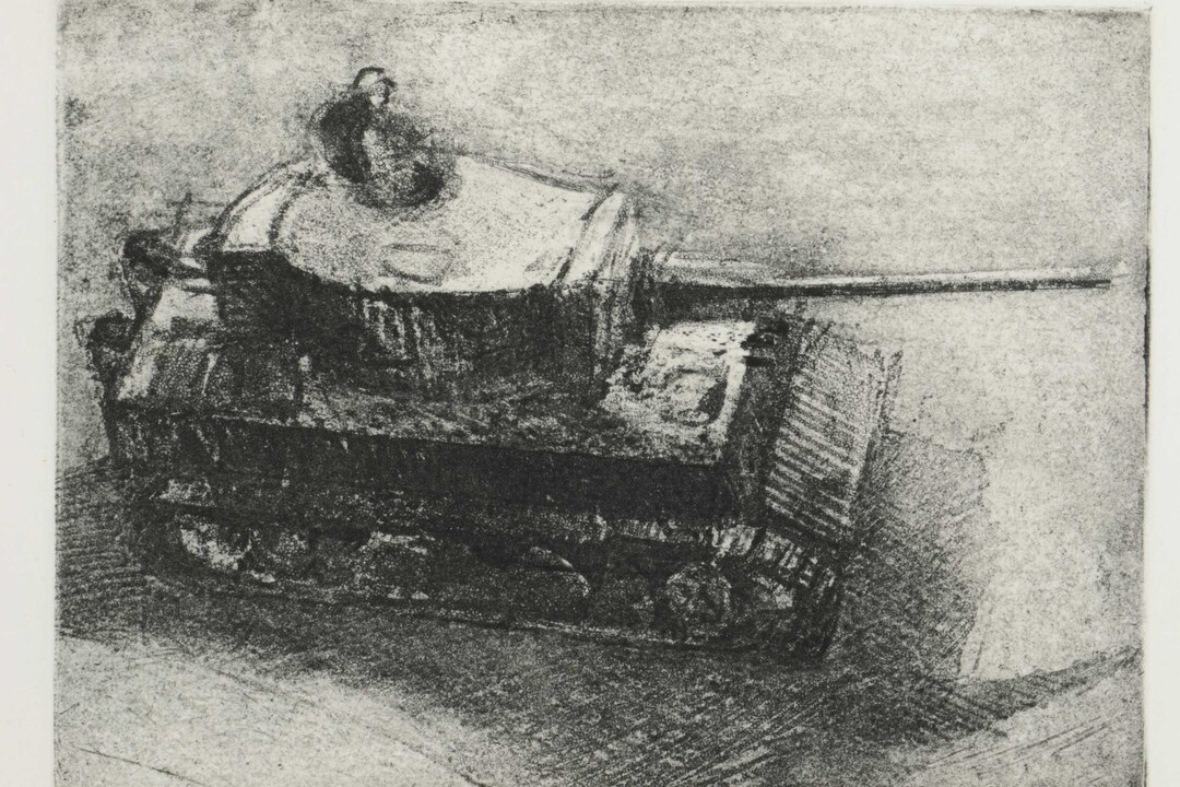 Tiger Tank Original Art Etching. WW2 German Army Small Print Drawing ...