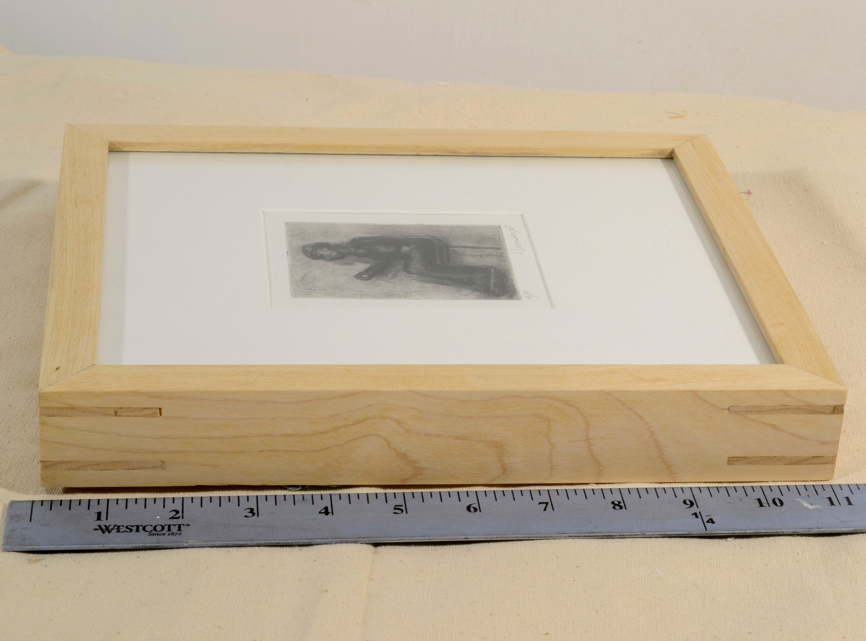 Mezzotint Etching. Original Art Print of Antique Tin Toy Crewman Figure ...