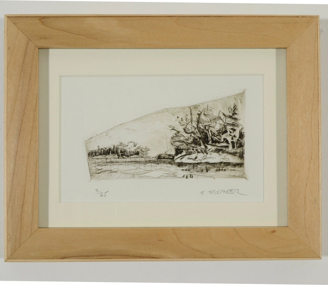 Original Etching Drypoint Intaglio Print, Small Landscape, Georgian Bay ...