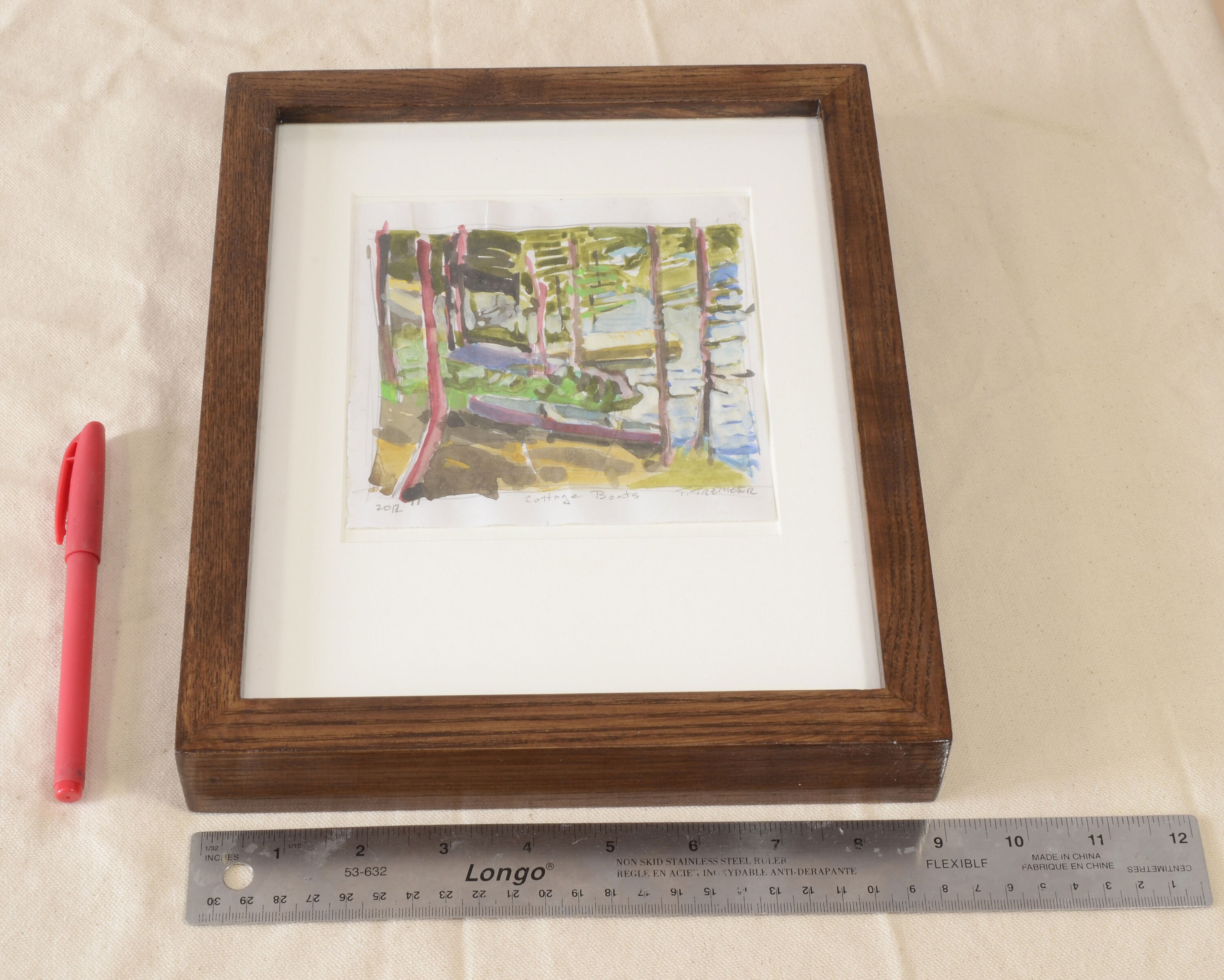 Watercolor Painting, Original Landscape Painting. Lakeside Cottage ...