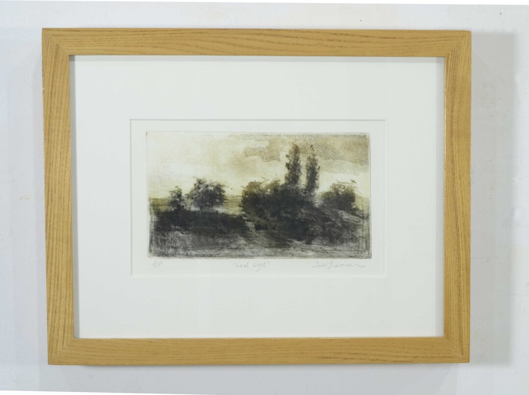 Etching, Original Art Landscape Print, Drypoint Mezzotint Intaglio ...