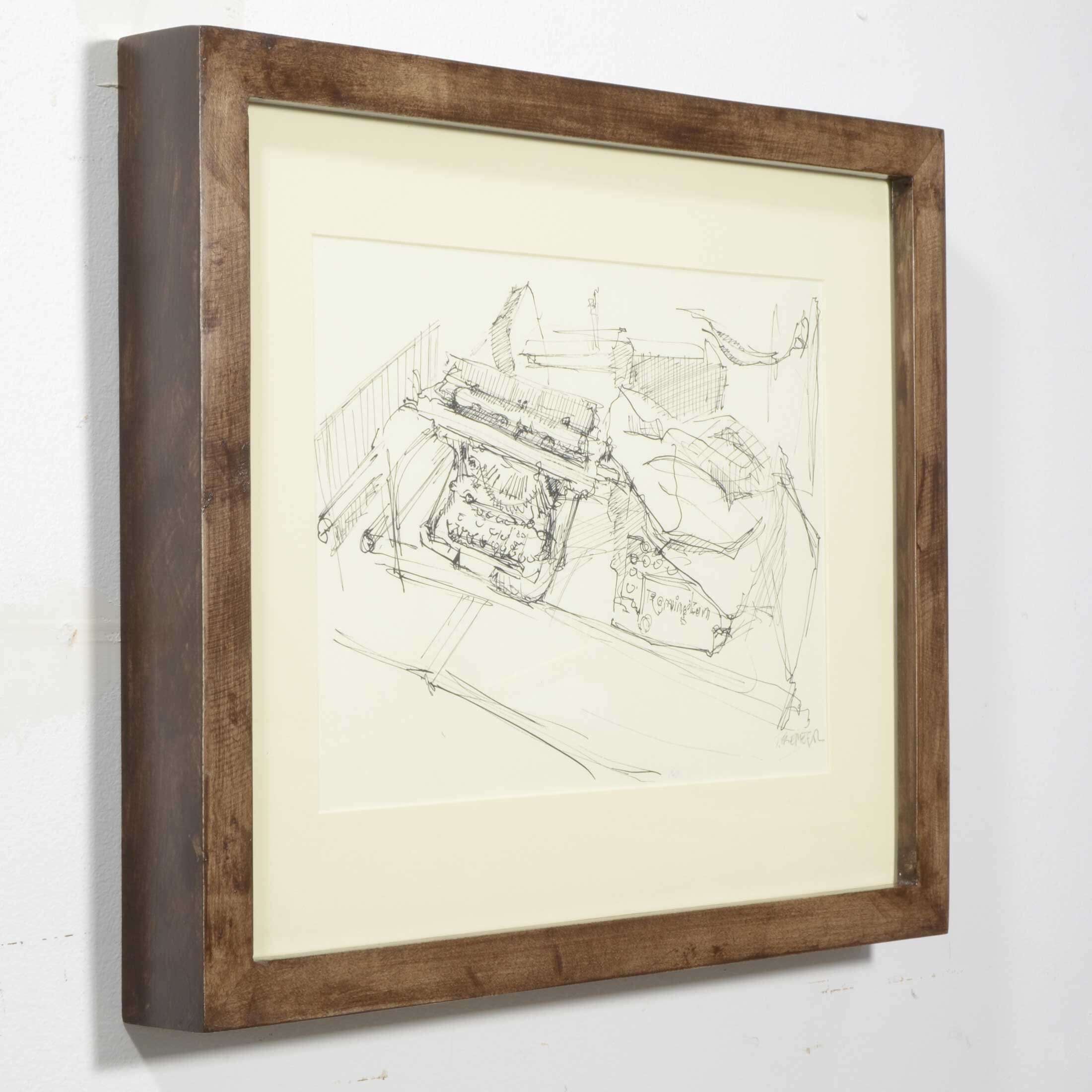 Typewriter Art, Original Drawing of Typewriters. Underwood. Remington ...