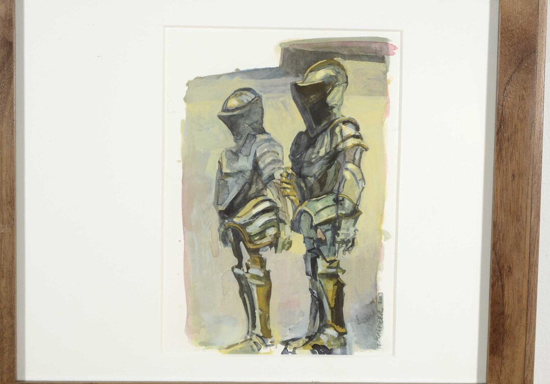 Knights Armor, Original Painting, Medieval Military Art, Watercolor ...