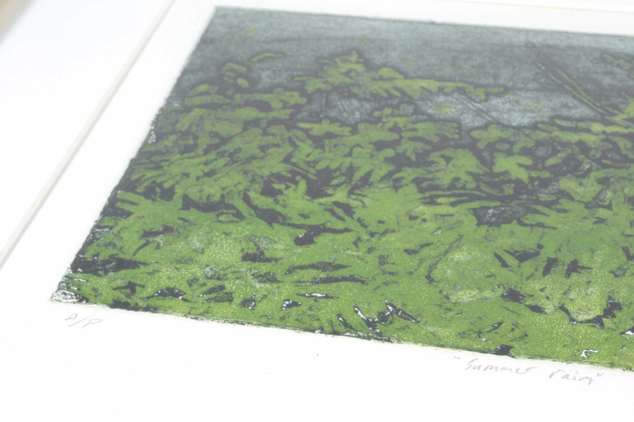 Original Art Etching, Forest Landscape. Leafy Forest Nature Scene ...