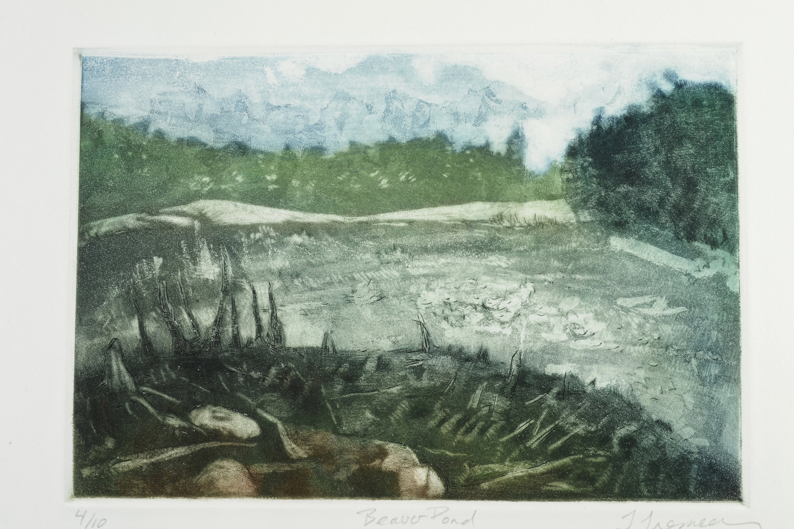 Mezzotint Color Etching Original Intaglio Print. Marshland - Etsy UK