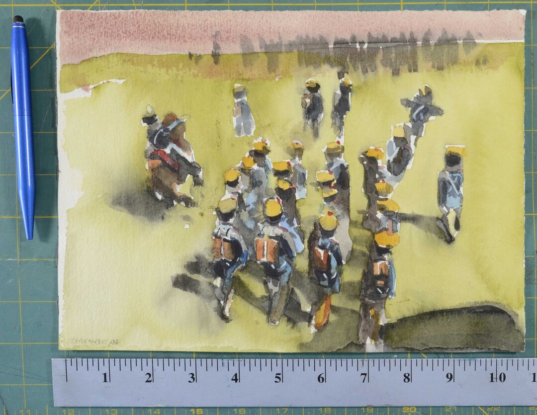 Battle of Waterloo Original Watercolor Painting French - Etsy