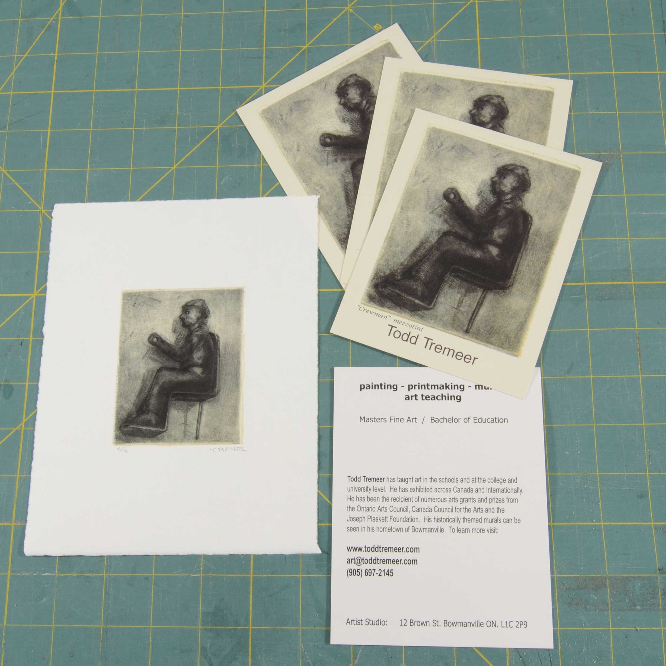 Mezzotint Etching. Original Art Print of Antique Tin Toy Crewman Figure ...