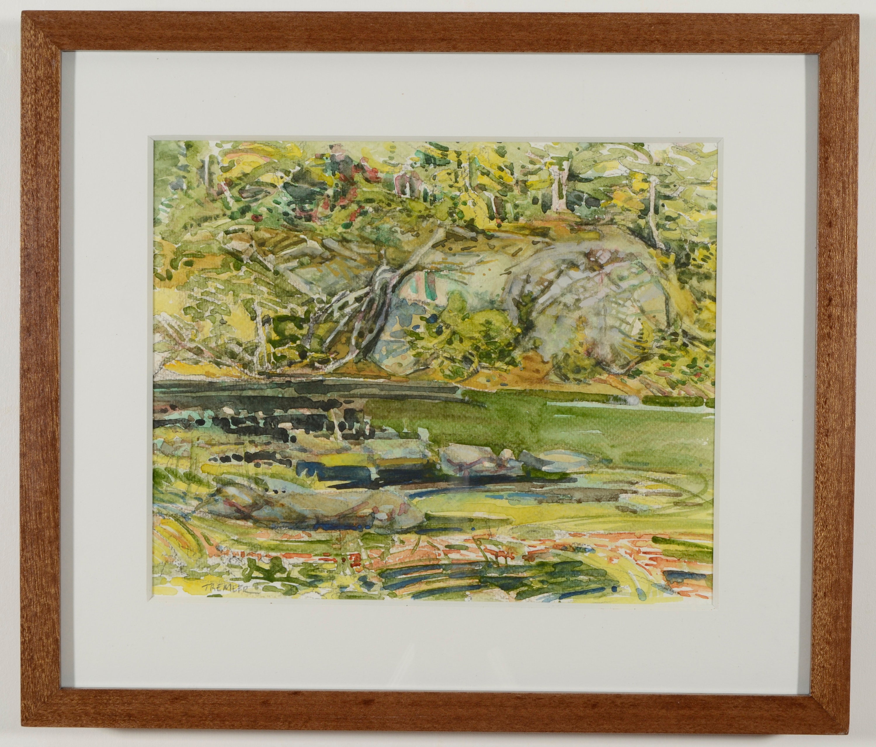 Original Art Watercolor Painting of River. Landscape Painting of ...