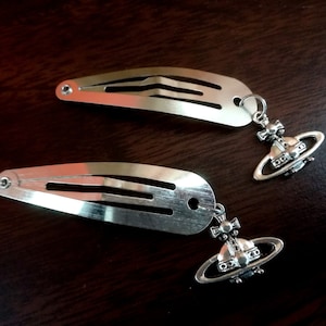 1 Pair Metal Hair Clips Gothic Spike Heart Skull Moth Hair Clips ...