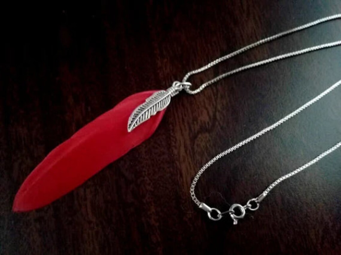Hawks Feather Necklace Red Feather Necklace Red Hawk Wing Anime Cosplay ...