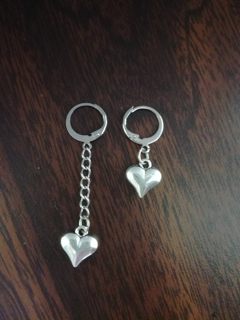 Asymmetrical Heart Earrings God of Death Earrings Shinigami - Etsy