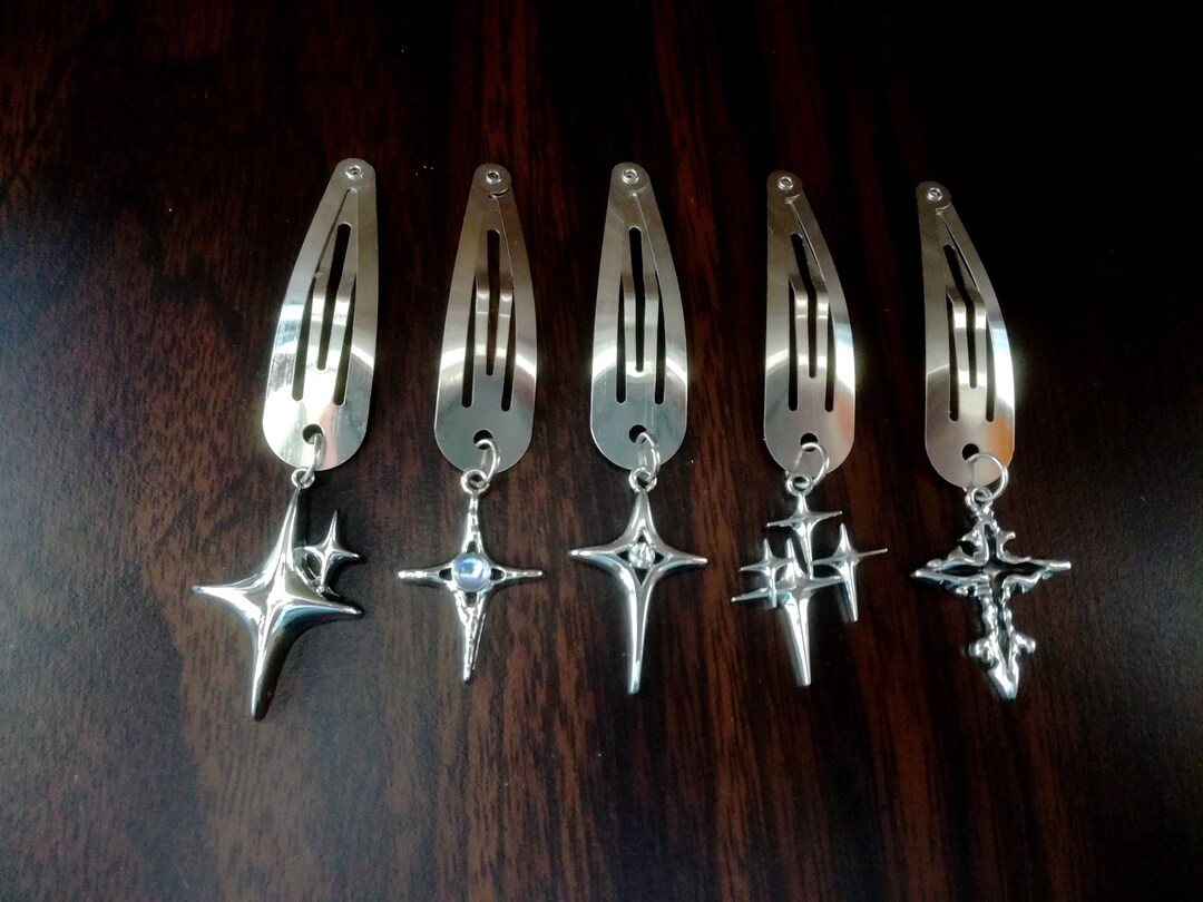 1 Pair Gothic Star Hair Clips Falling Star Hair Clips Rock Star’s ...