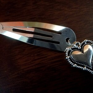 1 Pair Metal Hair Clips Gothic Spike Heart Skull Moth Hair Clips ...