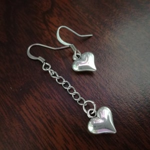 Asymmetrical Heart Earrings God of Death Earrings Shinigami Silver ...