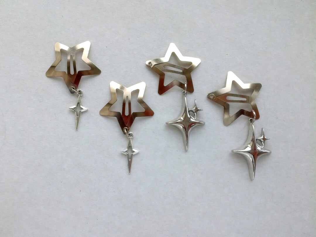 1 Pair Gothic Star Hair Clips Falling Star Hair Clips Rock Stars ...