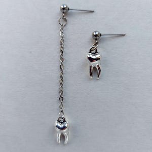 Asymmetrical 3D Teeth Earrings Dainty Molar Dental Tooth Symbol Dentist ...