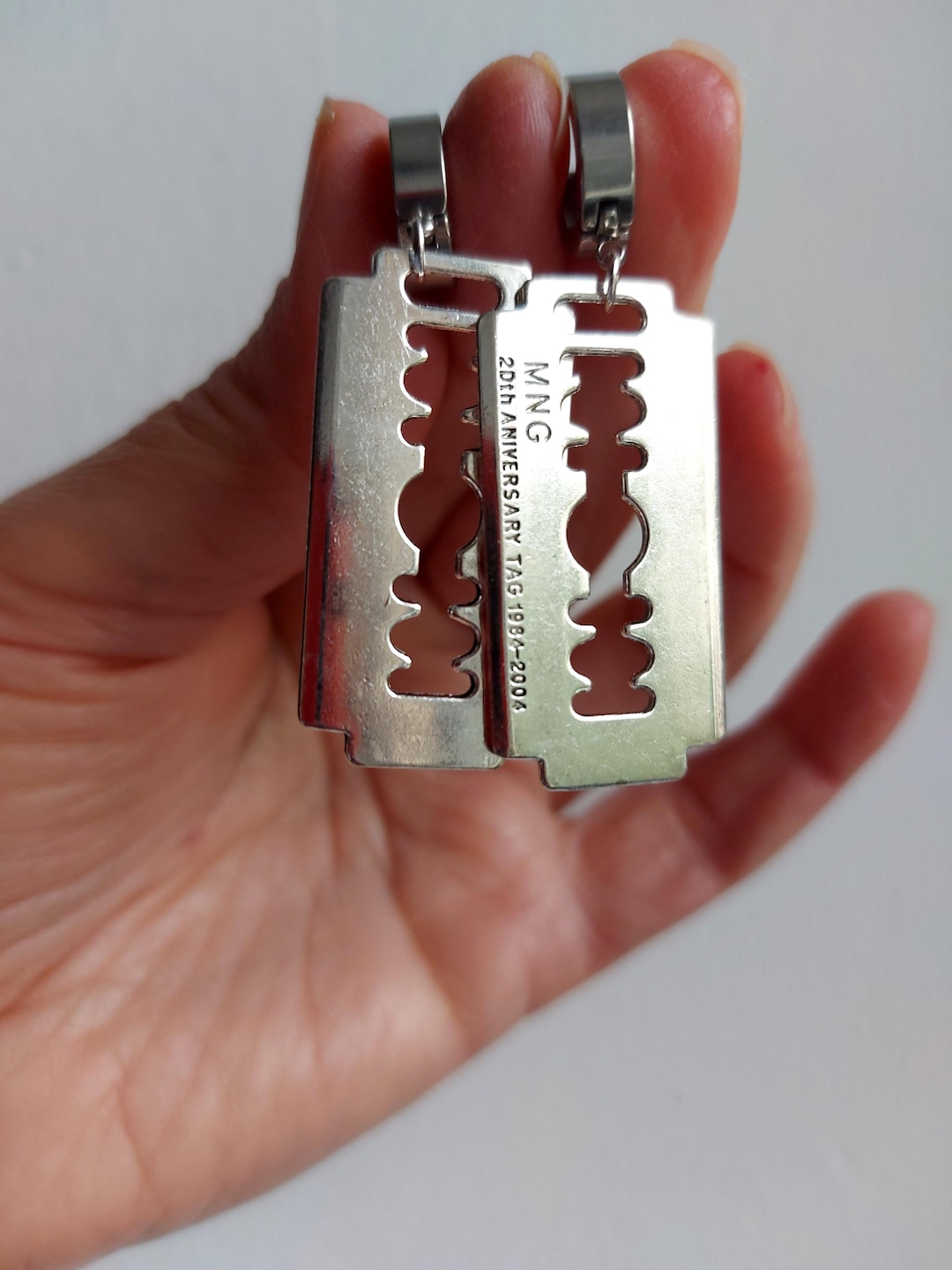 Razor Blade Earrings Gothic Earrings Stainless Steel Hoops Alternative ...