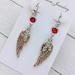 Hawks Inspired Feather Necklace Hawks Earrings Red Feather Necklace Red ...